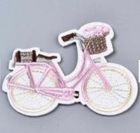 China Custom Embroidered Patch Iron On Backing Twill Fabric 150mm Wide for Clothing for sale