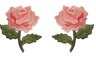 China Custom Embroidered Iron On Patches Shrink Proof Twill Background 12 Colors for sale