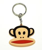 China Custom Rubber PVC Monkey Keychain Bag Charm Zip Puller 2D 3D Logo for sale