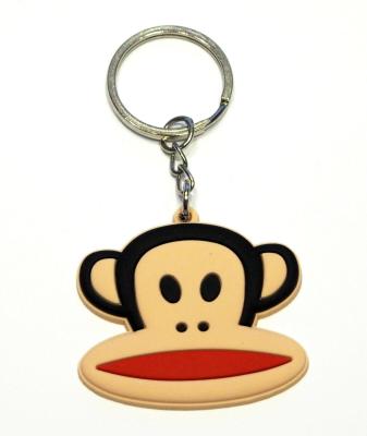 China Custom Rubber PVC Monkey Keychain Bag Charm Zip Puller 2D 3D Logo for sale