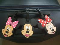 China Custom Cartoon Rubber Luggage Tag 0.6mm Sublimation Print with Plastic Strap for sale