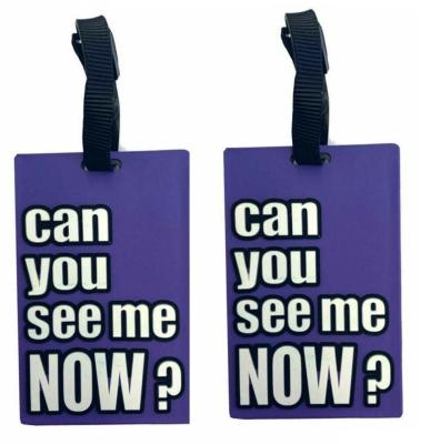 China Custom Silicone PVC Luggage Tags 0.6mm Thickness for Name Address ID Suitcase for sale
