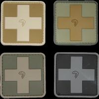 China Medical First Aid Morale PVC Patch Rubber Velcro Backing Offset Printing for sale