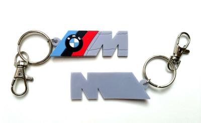 China Custom M3 M5 Emblem Light PVC Key Chain BMW M Power Logo Keyring 2D 3D for sale