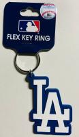 China Custom Soft PVC Rubber Keychain MLB Los Angeles Dodgers Baseball Champs Key Ring 2D 3D Logo for sale