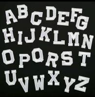 China Custom Embroidered Letter Patches Iron On Sew On Retro Alphabet Patch 3x3 cm for sale