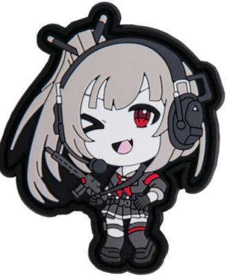 China Custom PVC Hook and Loop Morale Patch Tactical Anime Girl Waifu Kawaii 2D 3D for sale