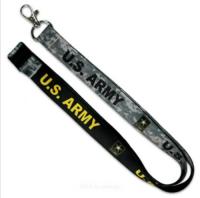 China Custom Printed Black Camouflage Lanyard Key Chain 900x25mm High Density Polyester for sale
