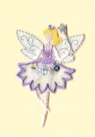 China Custom Embroidered Sequins Iron On Applique Patch Purple Wand Metallic 100mm for sale