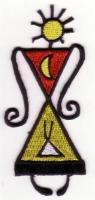 China Custom Abstract Tribal Woman Art Embroidery Patch 100mm Iron On Backing Handmade for sale