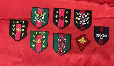 China Custom Merrow Border Embroidery Patches Iron On Backing 150mm Wide Custom Size for sale