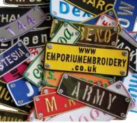 China Custom Embroidered Name Patches Iron On Sew On Hook Loop Badge Biker Applique 50pcs MOQ for sale