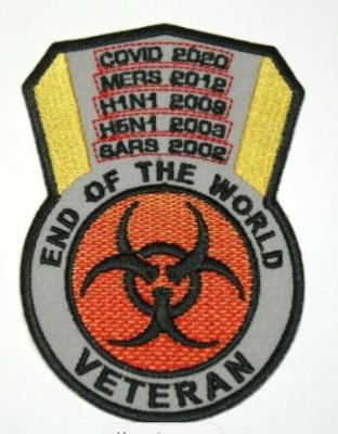 China Custom Embroidered Patch Iron On Backing Twill Fabric 100mm Wide Veteran Design for sale