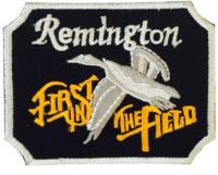 China Custom Embroidered Patch Iron On 9x6cm Remington Fire Arms Design for Clothing for sale