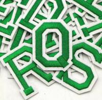 China Custom Embroidered Letter Patches Iron On Sew On Alphabet for Clothing 100pcs MOQ for sale