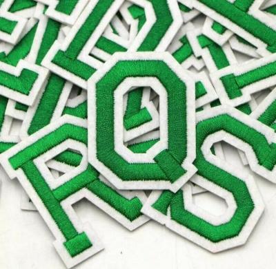 China Custom Embroidered Letter Patches Iron On Sew On Alphabet for Clothing 100pcs MOQ for sale