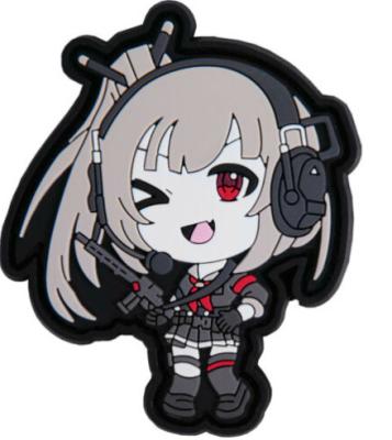 China Custom PVC Anime Morale Patch Tactical Hook and Loop 3D Rubber Embroidered Badge for sale