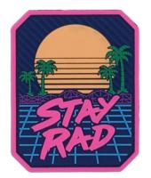 China Stay Rad Soft Rubber Custom PVC Patch Full Pantone Color Eco Friendly 2D Logo for sale