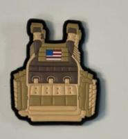 China Custom Military Vest USA Flag PVC Patches PMS Color Laser Cut Border 2x3 inch for sale