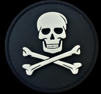 China Pantone Color Morale PVC Patch Velcro Backing Trusty Shellback Skull And Crossbones for sale