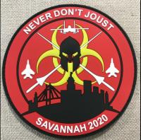 China Never Don'T Joust Rubber PVC Patch Customized Size Pantone Color Lightweight for sale