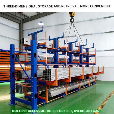 China Round Tube Steel Pipe Cantilever Rack Storage Customization Galvanized Cantilever Racks for sale