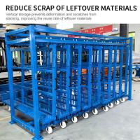 China Heavy Duty Vertical Offcut Rack Custom Steel Roll-out Drawer Remnant Rack Heavy Load Sheet Metal Scrap Storage Shelving System for Laser Cutting Workshop and Factory Workshop for sale