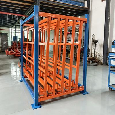 China Vertical Roll-out Sheet Storage Rack, Manual Upright Plate Rack for Steel Aluminum Panel Workshop for sale