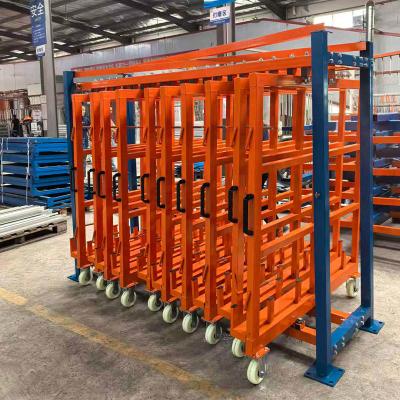China Heavy Duty Roll Out Sheet Metal Rack For Thick Steel Raw Material Yard for sale