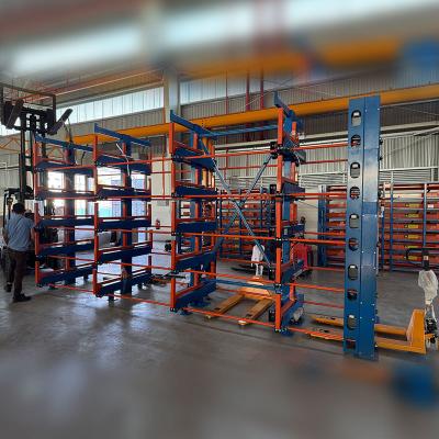 China Narrow Aisle Roll Out Cantilever Rack With Compact Retractable Arm For Space Limited Factory for sale