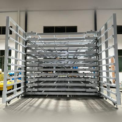 China Hierarchical Height Telescoping Steel Cantilever Rack With Multi Level Retractable Arm for sale