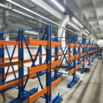 China Adjustable Retractable Cantilever Rack Shelving For Multi Length Long Material Storage for sale