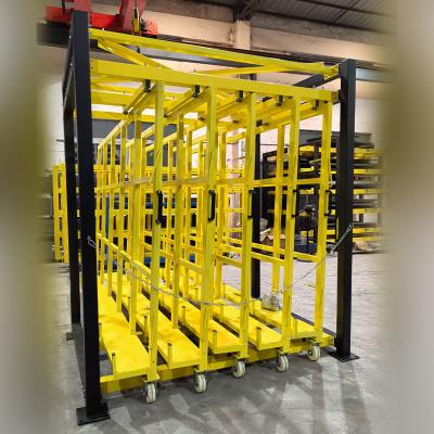 China Elevated Off Ground Vertical Roll Out Sheet Metal Rack Moisture Proof Customizable for sale