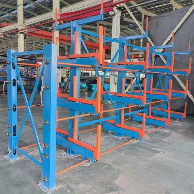 China Crank Self Locking Roll Out Cantilever Rack Manual Retractable Arm Storage For Workshop for sale