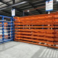 China Hand‑Crank Gear Driven Heavy‑Duty Pull‑out Drawer Sheet Rack, Manual Operated Plate Storage Shelf for Laser Cutting Workshop for sale