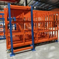 China Vertical Sheet Remnant Storage Rack, Vertical Pull-out Offcut Plate Shelving For Laser Cutting Workshop Metal Leftover Storage for sale