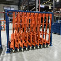 China Vertical Sheet Remnant Storage Rack, Vertical Pull-out Offcut Plate Shelving For Laser Cutting Workshop Metal Leftover Storage for sale