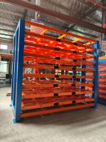China Motorized Heavy Duty Pull Out Steel Sheet Rack, Electric Sliding Tray Rack for Laser Cutting Warehouse for sale