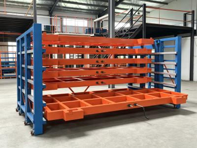 China Motorized Heavy Duty Pull Out Steel Sheet Rack, Electric Sliding Tray Rack for Laser Cutting Warehouse for sale