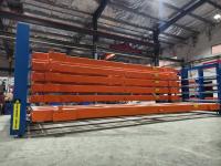 China Compact Pull Out Sheet Storage Rack, Narrow Frame Sliding Tray Panel Rack for Limited Warehouse Space for sale