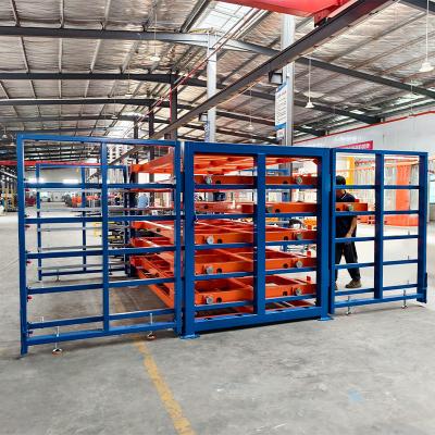 China Double Side Pull Out Sheet Rack, Dual Access Sliding Tray Panel Rack for Central Warehouse Area for sale