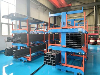 China Telescopic Cantilever Rack with Anti-slip Stop Block, Roll-out Cantilever for Polished Stainless & Aluminum Bars for sale