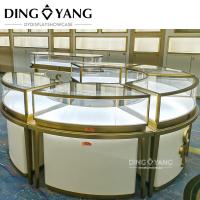 China Round Jewelry Showcase with Full White Nature White and Warm White LED Lights for sale