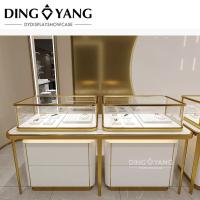 China Customize Glass Jewelry Showcases With Bright Led Lights And Lockable Drawers for sale