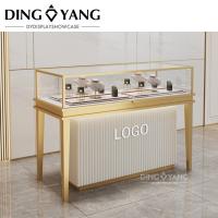 China Golden White Jewellery Display Counters , Color Size Can Be Custom Design Style Can Be Choosed Budget Can Be Adjusted for sale