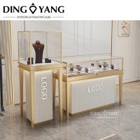 China Golden White Jewellery Display Counters , Color Size Can Be Custom Design Style Can Be Choosed Budget Can Be Adjusted for sale