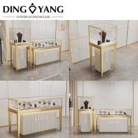 China Golden White Jewellery Display Counters , Color Size Can Be Custom Design Style Can Be Choosed Budget Can Be Adjusted for sale