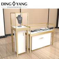 China Jewelry Display Counter , Beauty Design Style Durable Sophisticated Enclosed Storage Area for sale