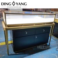 China Custom Made Fashion Black Golden Jewelry Counter , Jewelry Counter Furniture With Low Power Consumption Lights Systems for sale
