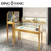 China Fashion Modern Simple Popular Golden Jewellery Shop Counter Furniture , Beautiful Appearance Firm Structure for sale